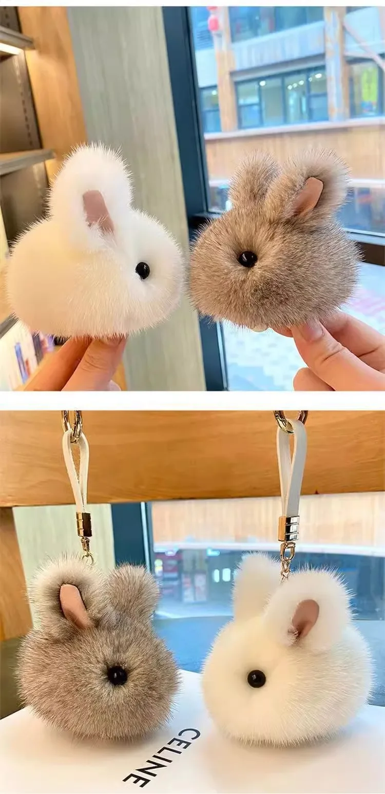 Mini Bunny Bag Pendant Cute Ins Car Keychain with No Hair Loss ...