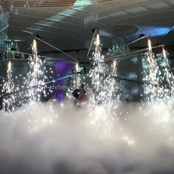 Remote Control Spinning Pyro Indoor Cold Fountain Decoration Wedding ...