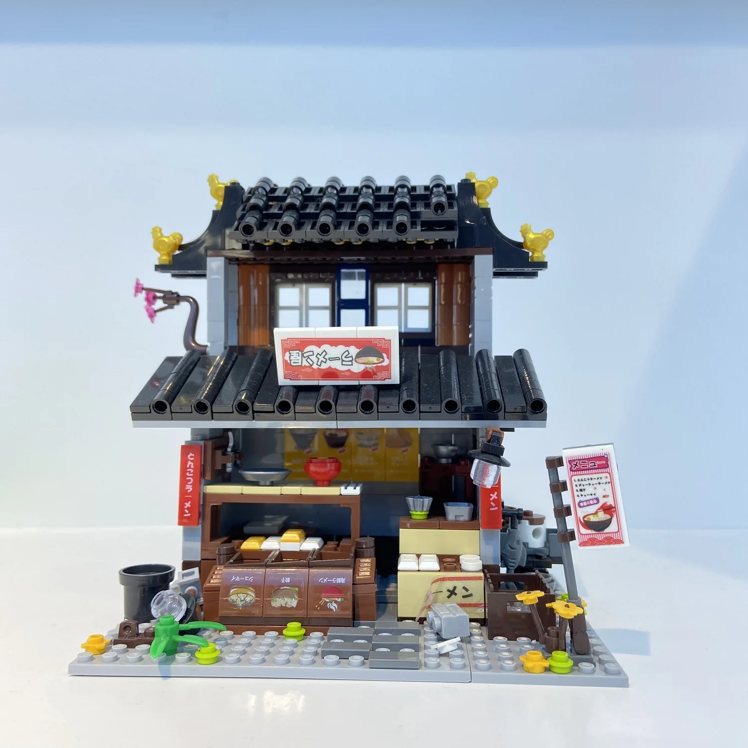 Japanese Street View Ramen Noodle Restaurant Block Toys Mini Granules Mini Puzzle Building Block ...