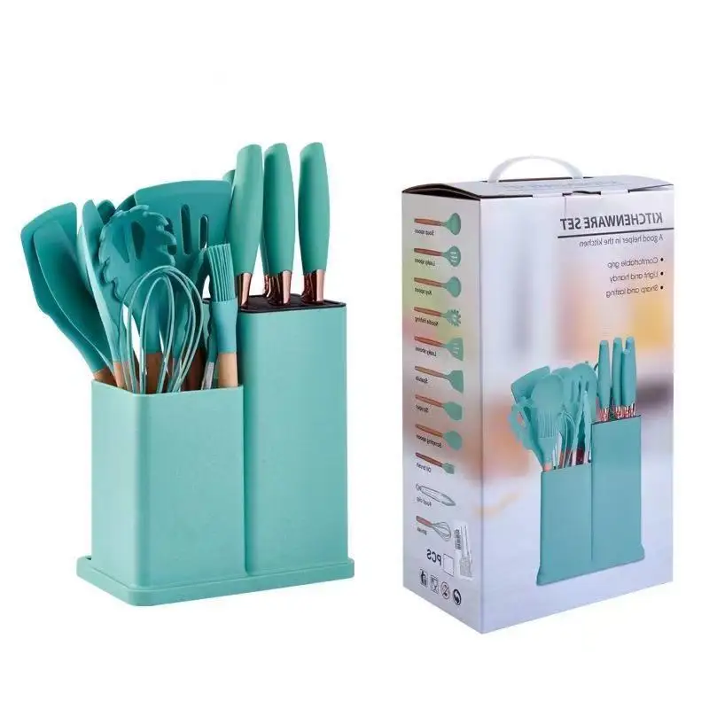 12/17/19 Pieces Knife Combination Silicone Kitchen Utensils Set With ...