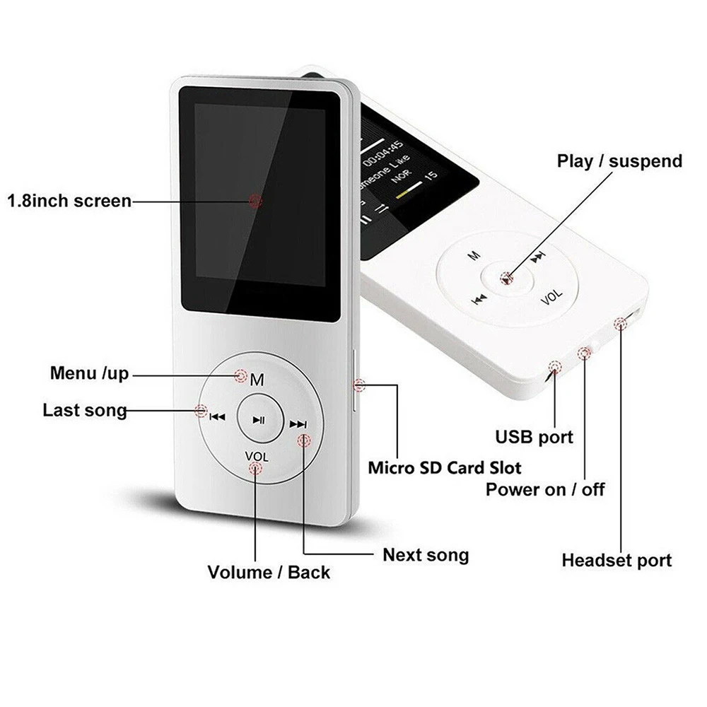 Portable Mini MP3 MP4 Music Player with Built-in Speaker