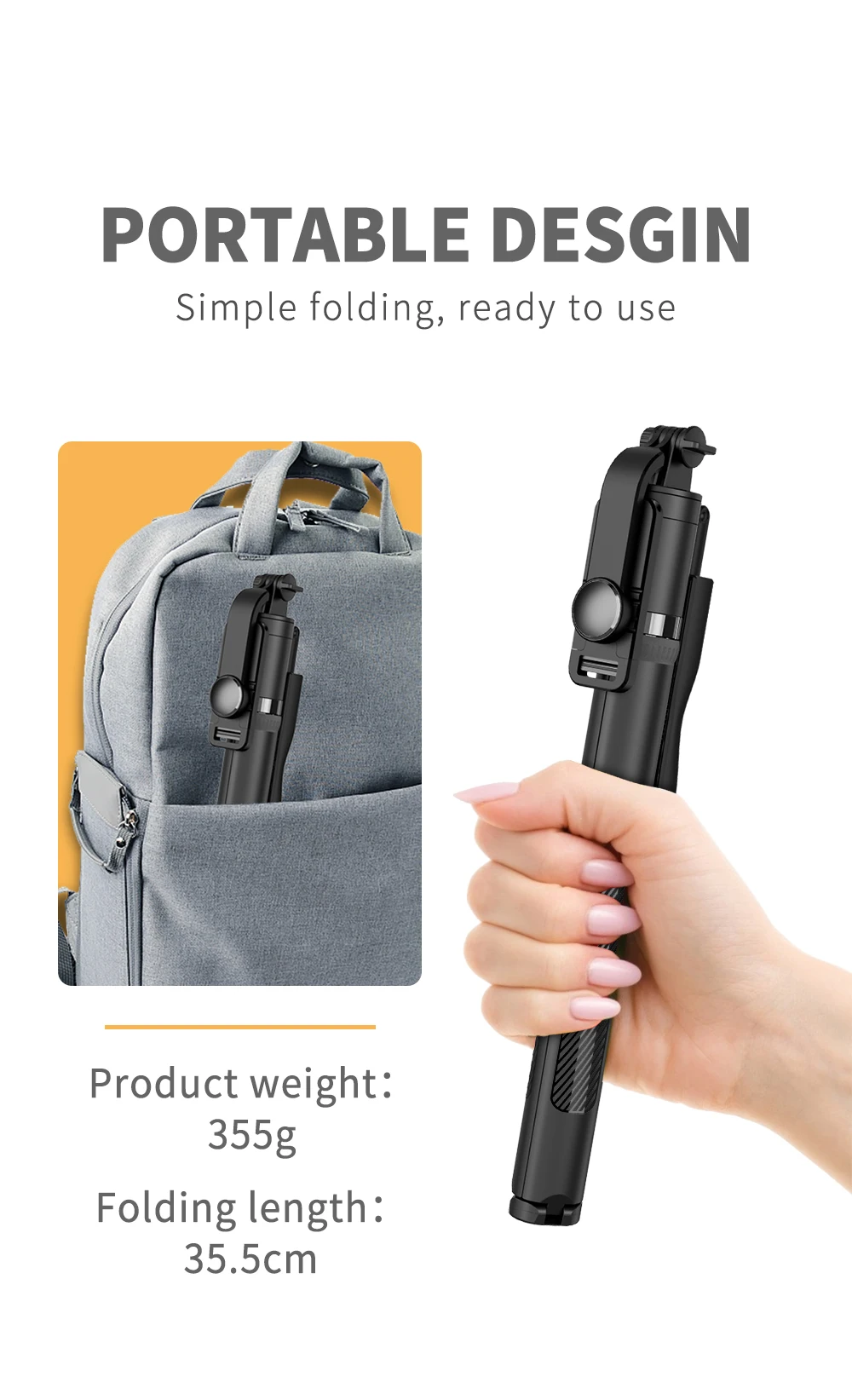Handheld 360 Degree Flexible Sports Camera Monopod Stand Mobile Phone ...