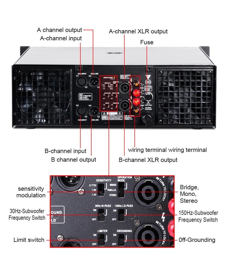 Lane CA68 - 10000 Watt Power Amplifier for Professional Use