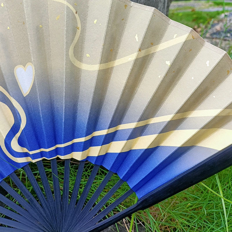 Genshin Impact Kamisato Ayaka Cosplay Fan Cloth Folding Fan Summer ...
