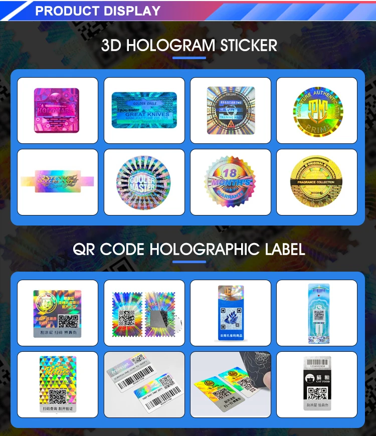 Custom Qr Code Laser Holographic Label Anti Fake Void Seal Branding ...