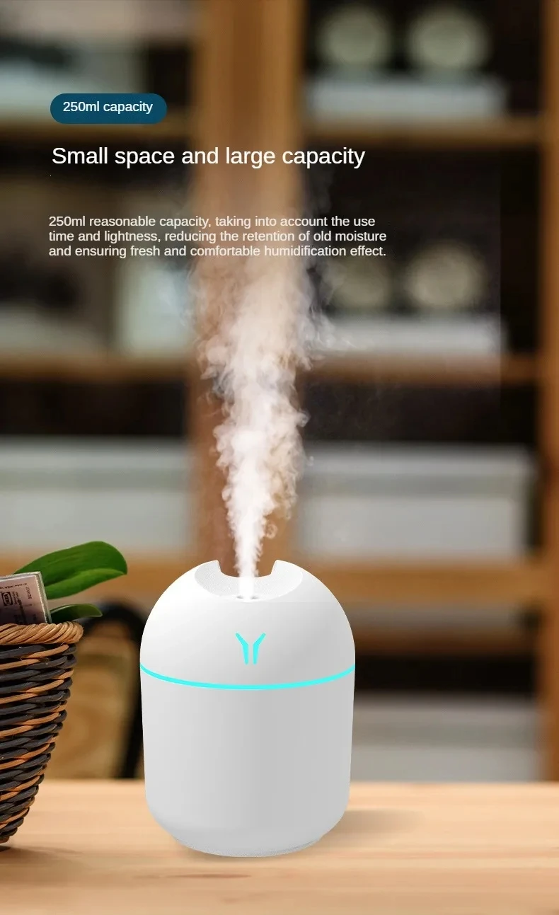 Mini Portable Cute Cool Mist Ultrasonic Air Humidifier Led Night Lamp ...