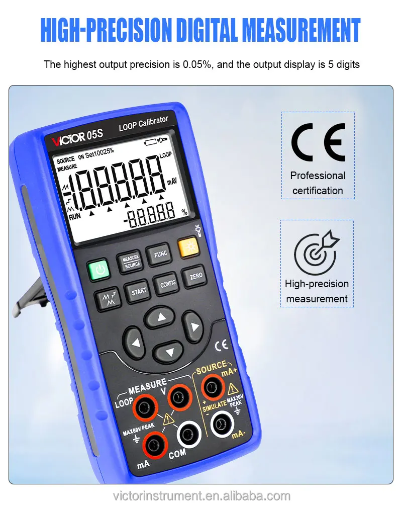 VICTOR 05S New Version Loop Calibrator High Precision Voltage Current Simulation Transmitter ...