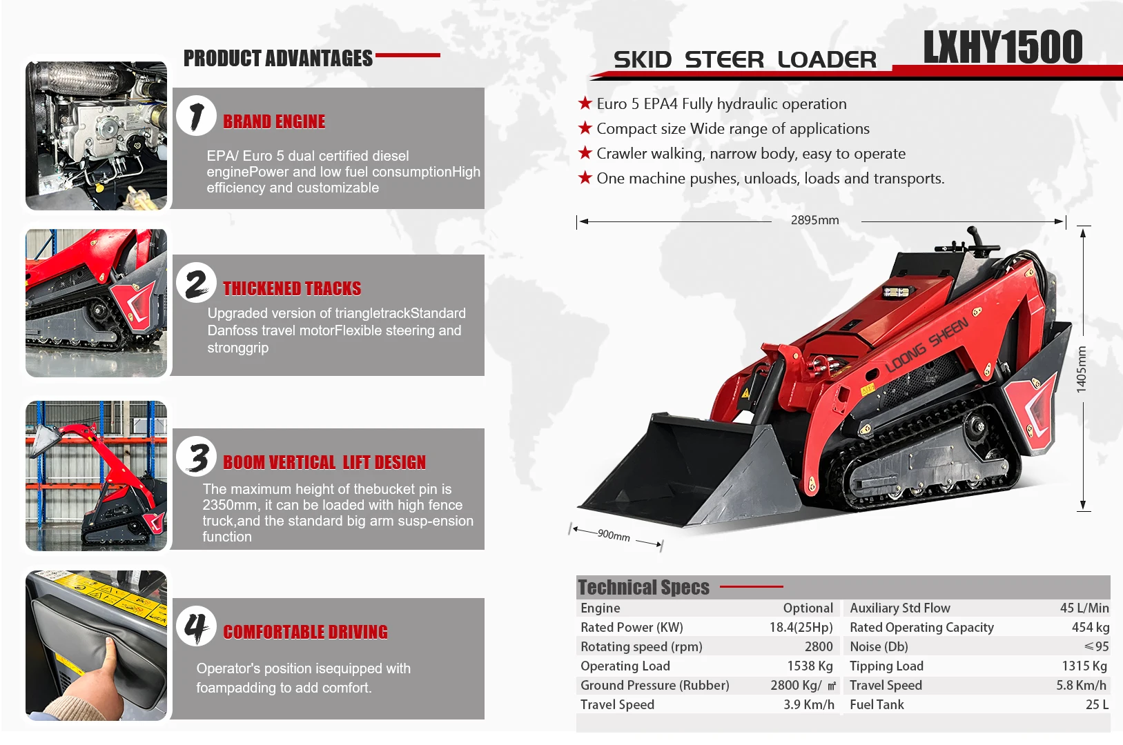 Fast Delivery of Crawler Tracked Skid Steer Loader with EPA Engine