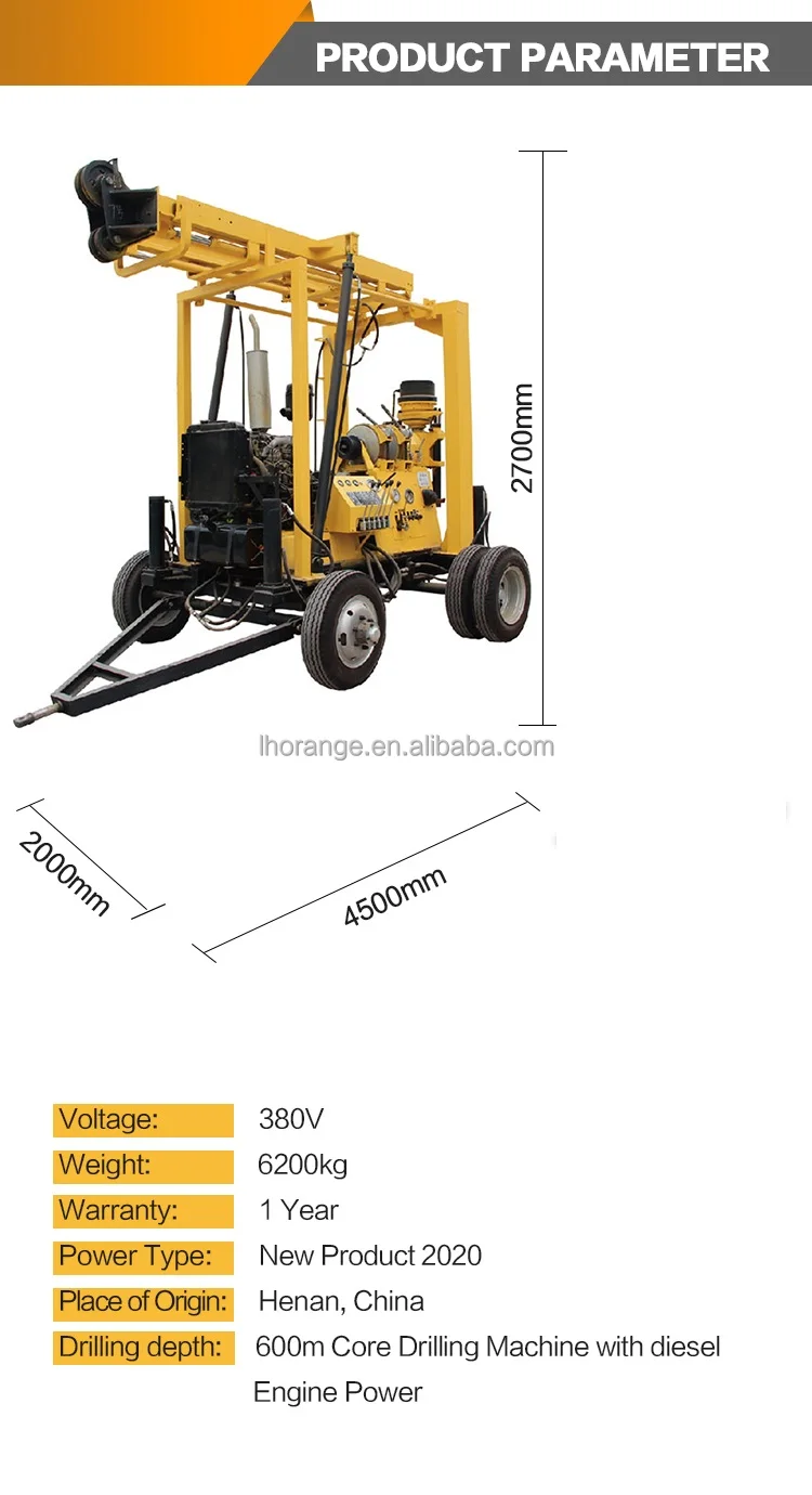 600m Depth Mobile Xyx-3 Hydraulic Rotary Wheeled Drilling Rig For Water ...