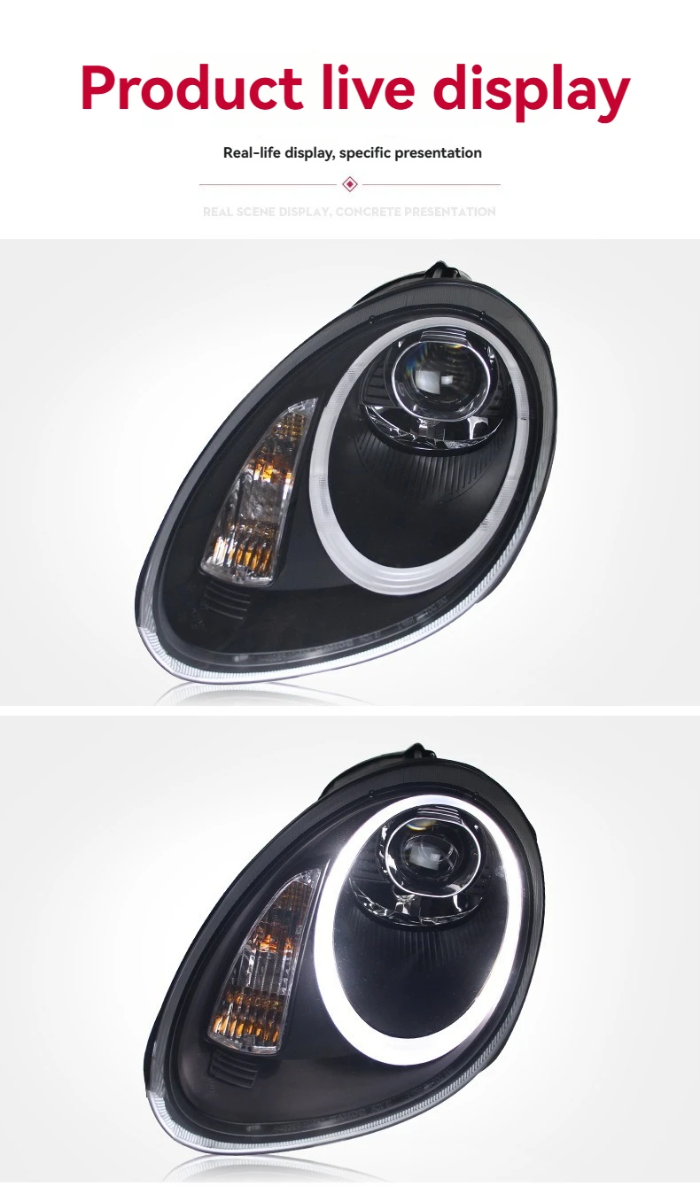 Modified Headlight for Porsche Boxster 987.1 - LED Daylight Lens