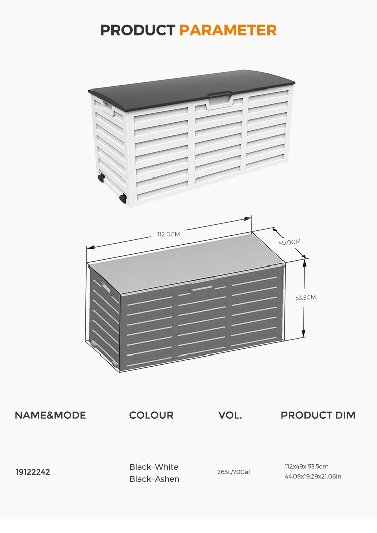 Durable Outdoor Storage - Weatherproof Plastic Box with Wheels
