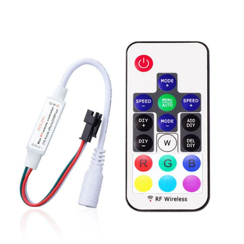 Ws2811 Ws2812b Led Pixels Strip Light Controller Ws2812 17keys Diy Rf