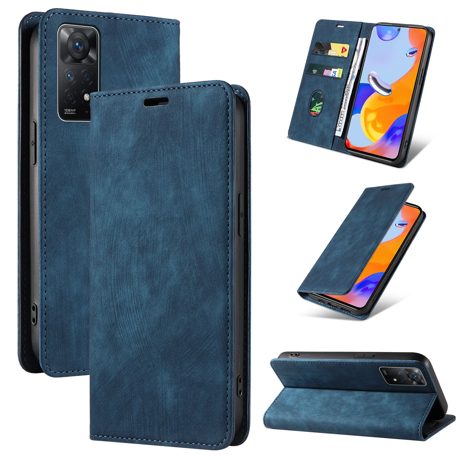 Pu Leather Wallet Case For Redmi Note 11 12 10 9 Pro Card Slot ...