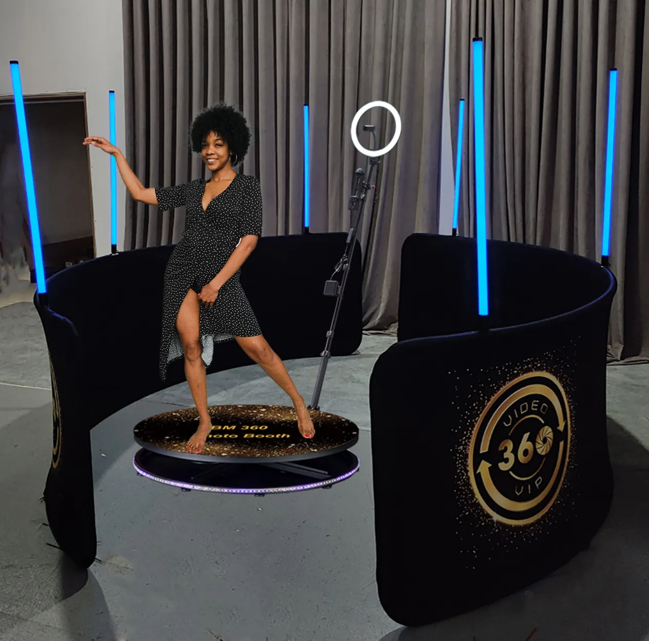 High Quality Photo Booth Spiral Enclosure Backgrounds Portable 360 Photo Booth Backdrop With Rgb ...