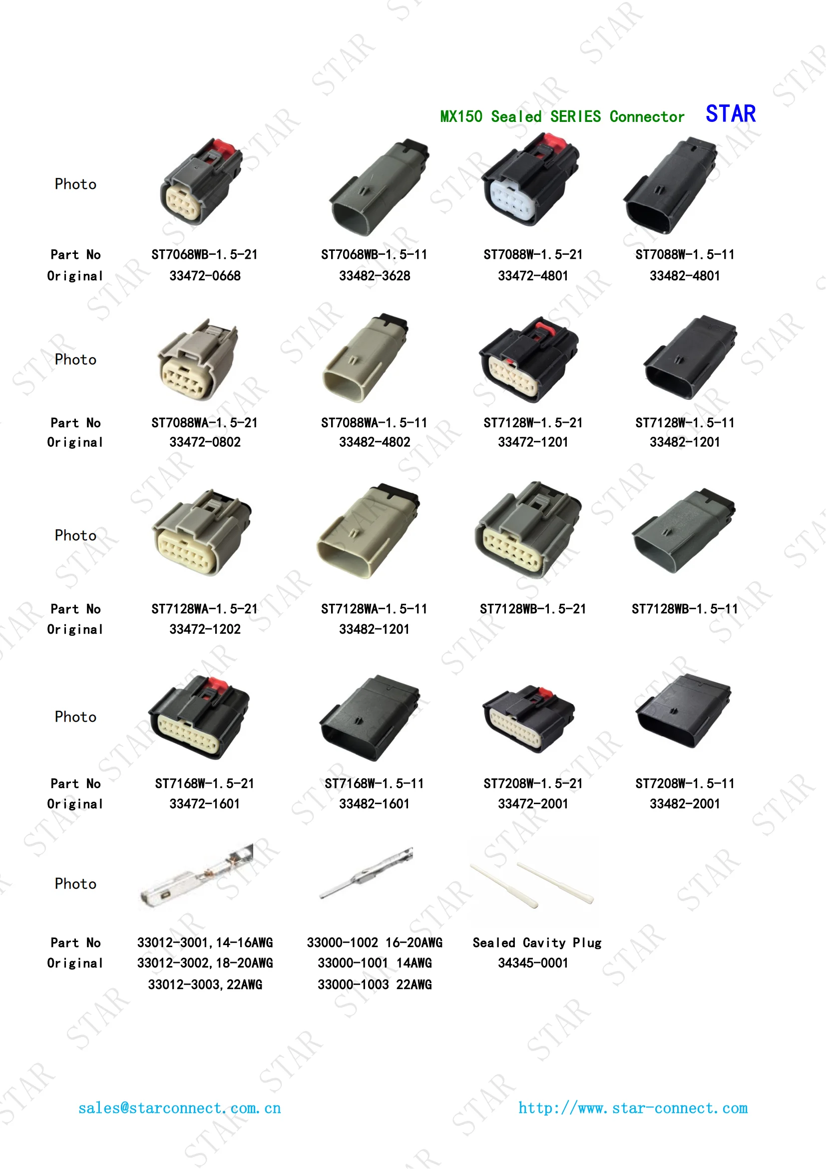Crimp Terminal Molex MX150 Series Male Terminal 33000-1002 16-20AWG ...