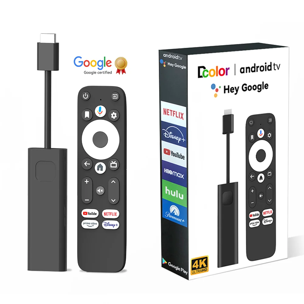 4K tv stick Streaming box S905Y4 voice control BT 5.0 Google Certified ...
