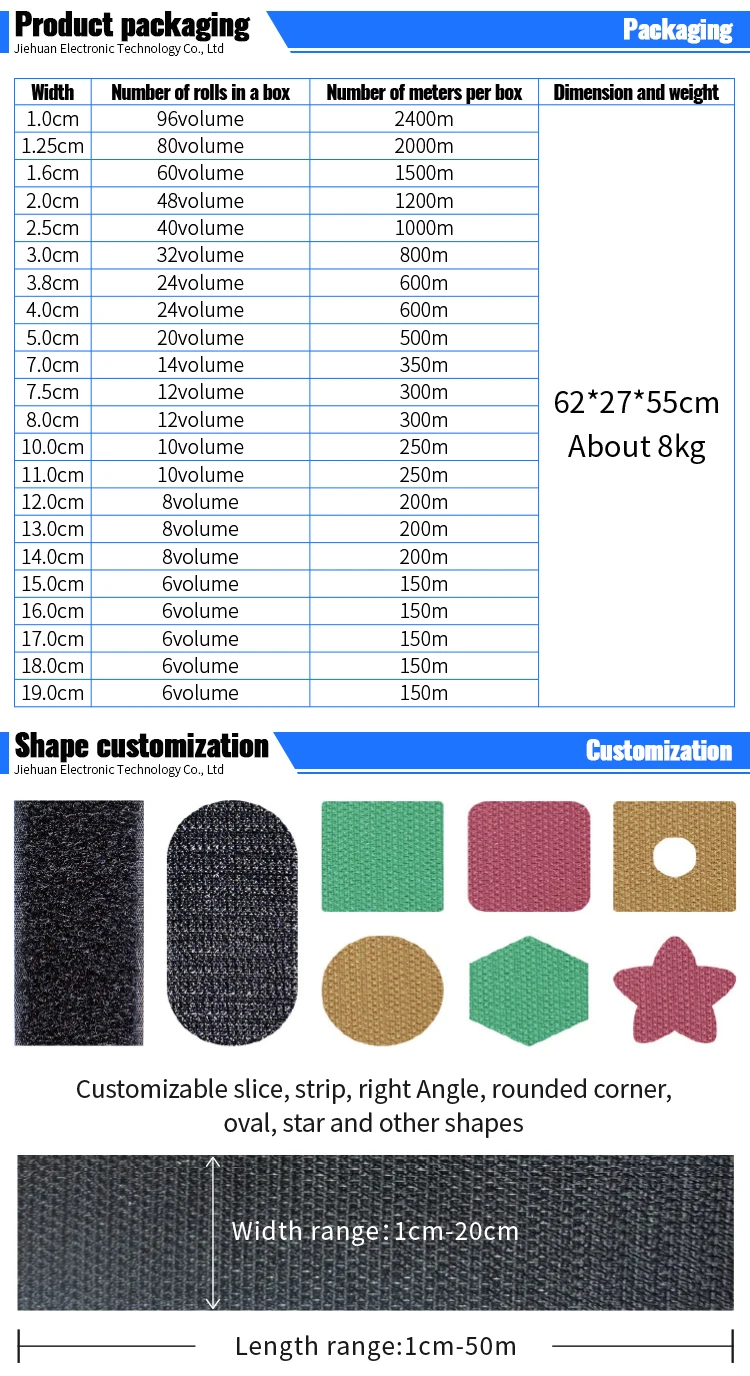 Jiehuan Superior Fastener Multipurpose Sustainable Shoes Velcroes Hook ...