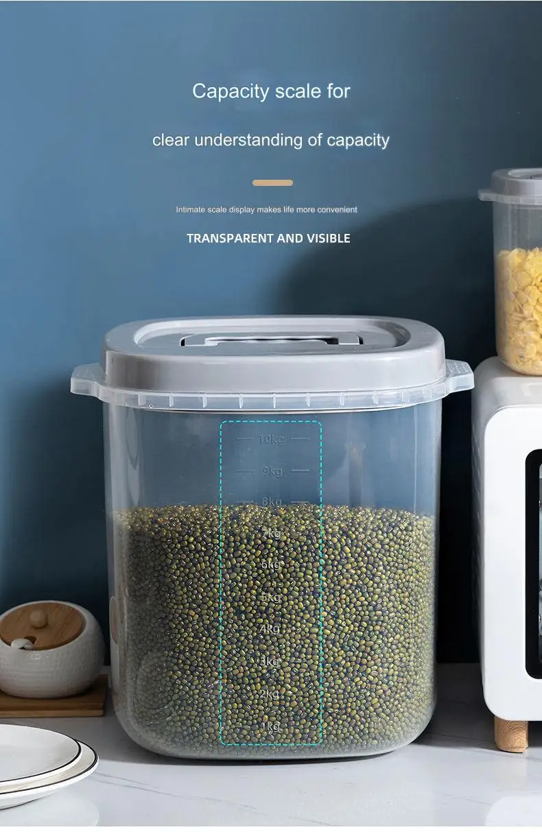 Plastic Airtight Food Storage Containers With Lid Grain Transparent ...