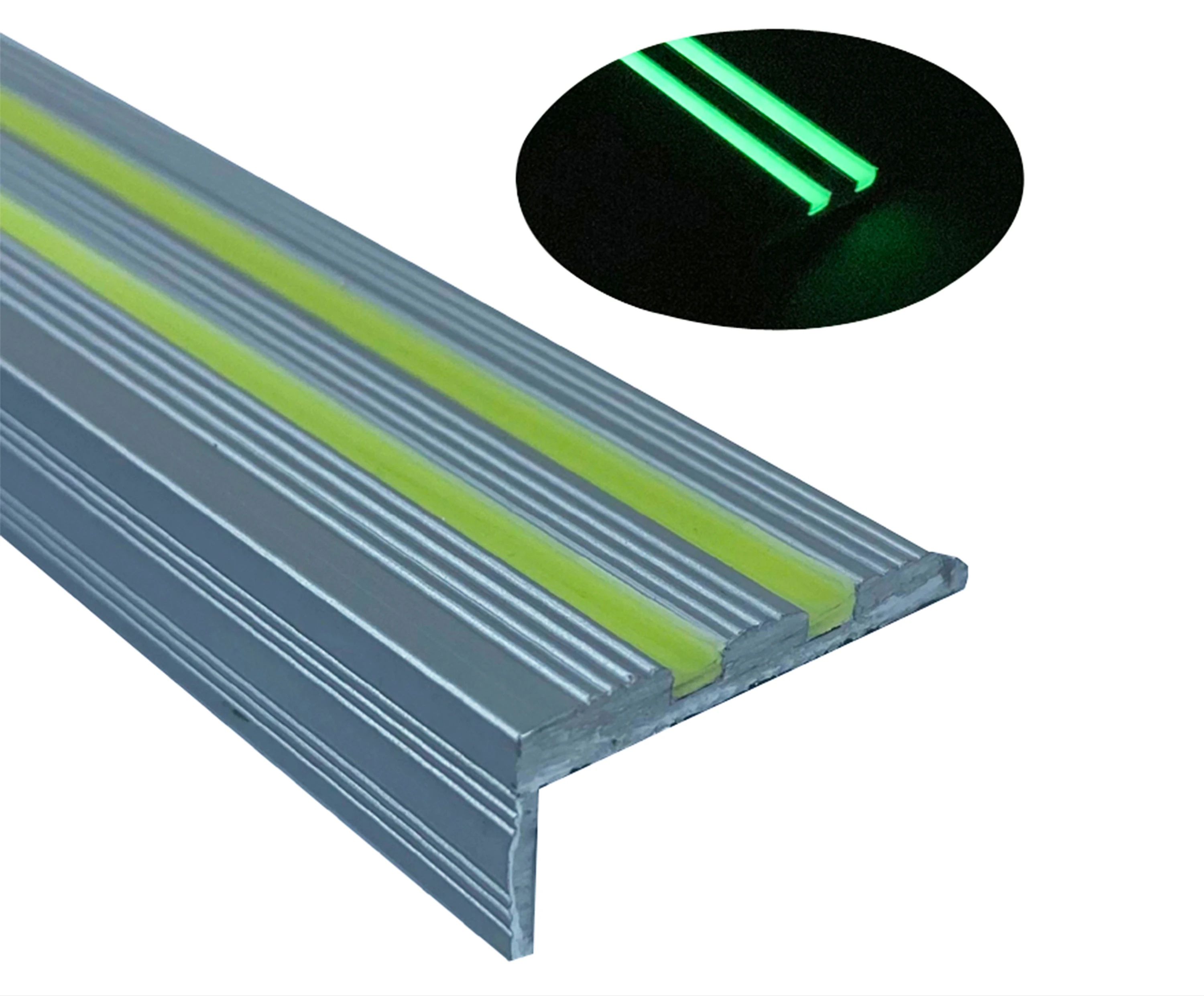 Fluorescent Stair Nosing Strips Aluminum Stair Nosing Profile Glow ...