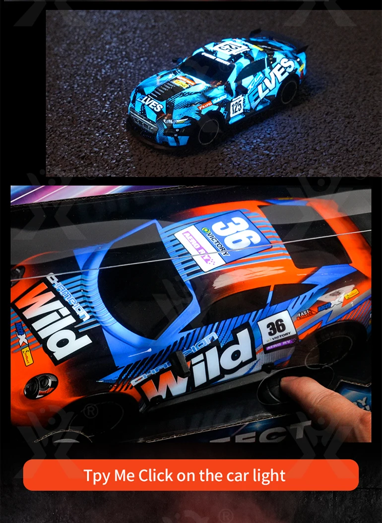 Chengji 1/18 Scale Rc Car Play Set Kids 27mhz 4ch Luminous Remote ...