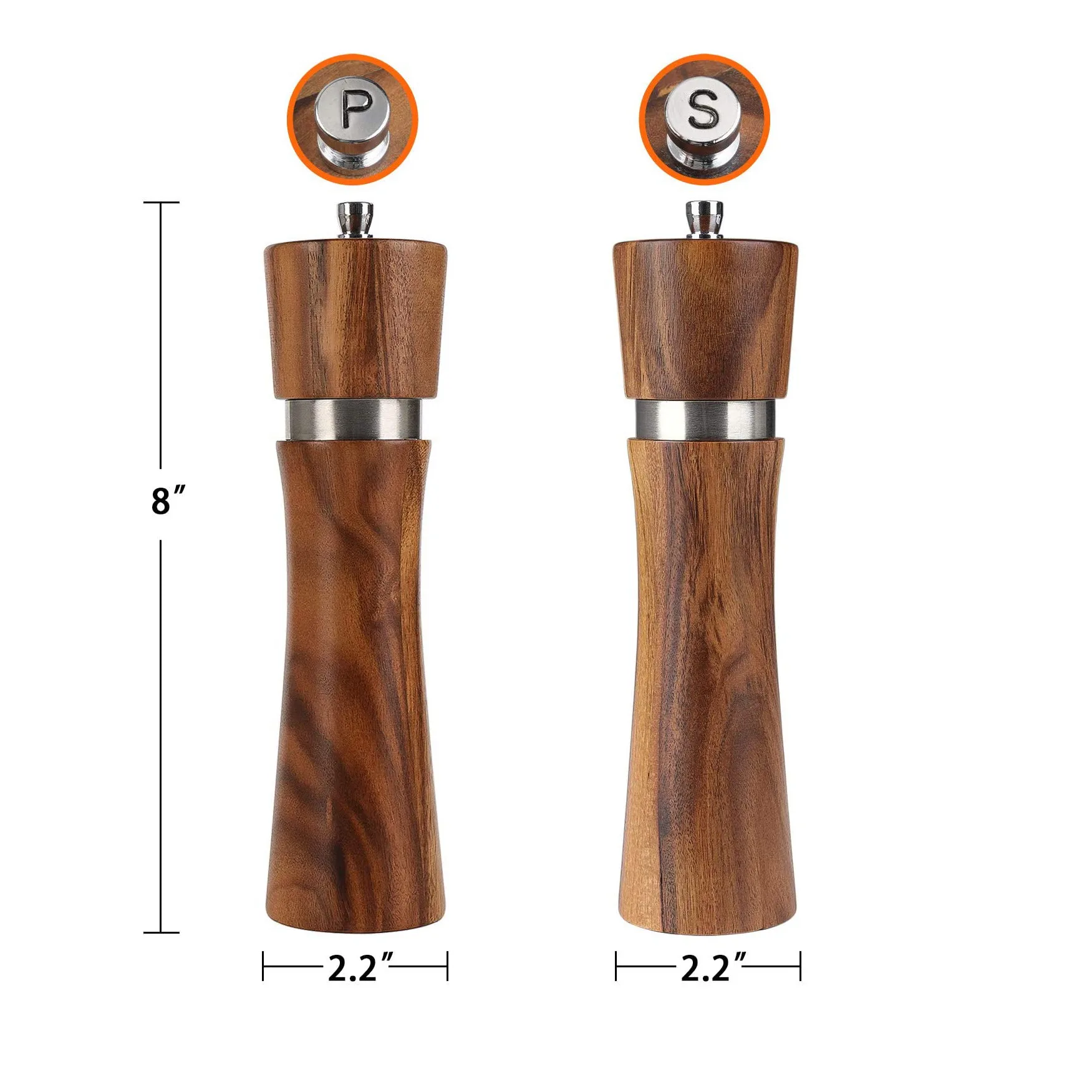 2022 Bamboo Salt Pepper Grinder,Wood Salt Pepper Mill - Buy Salt Pepper ...