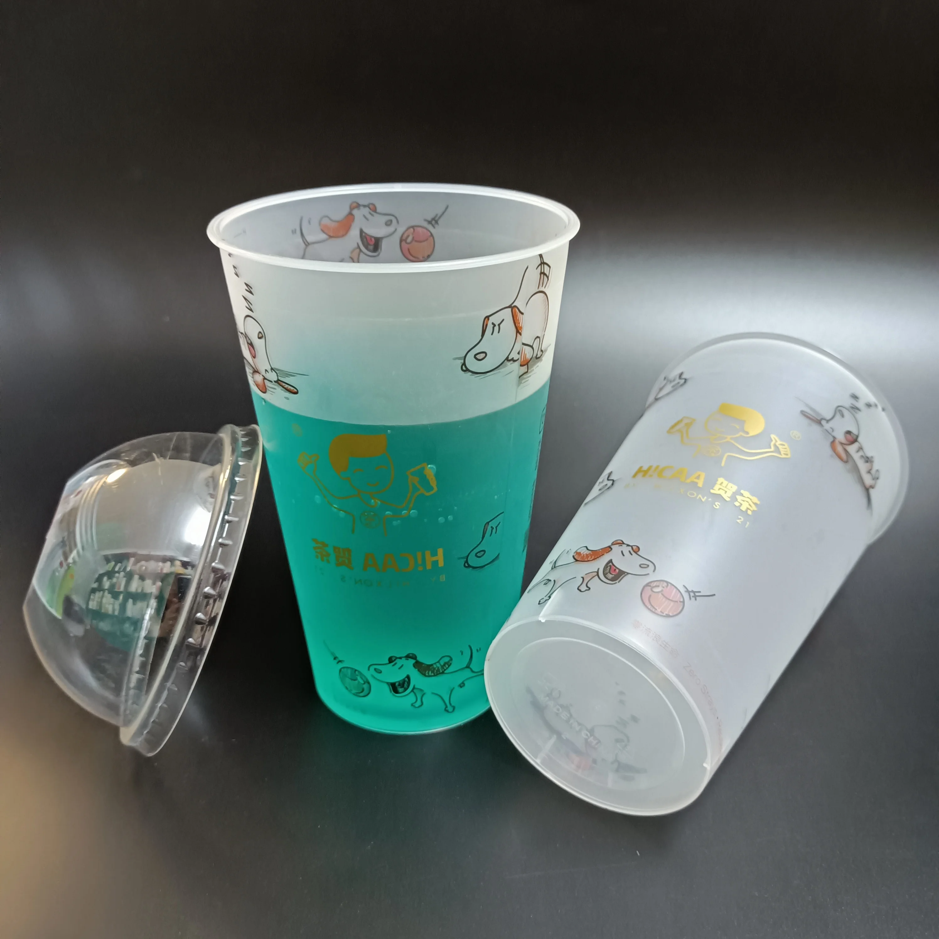 Sp1608 Promotional In Mold Label Printing Pp Cup 10oz/12oz/16oz Plastic Iml Custom Bubble Tea ...