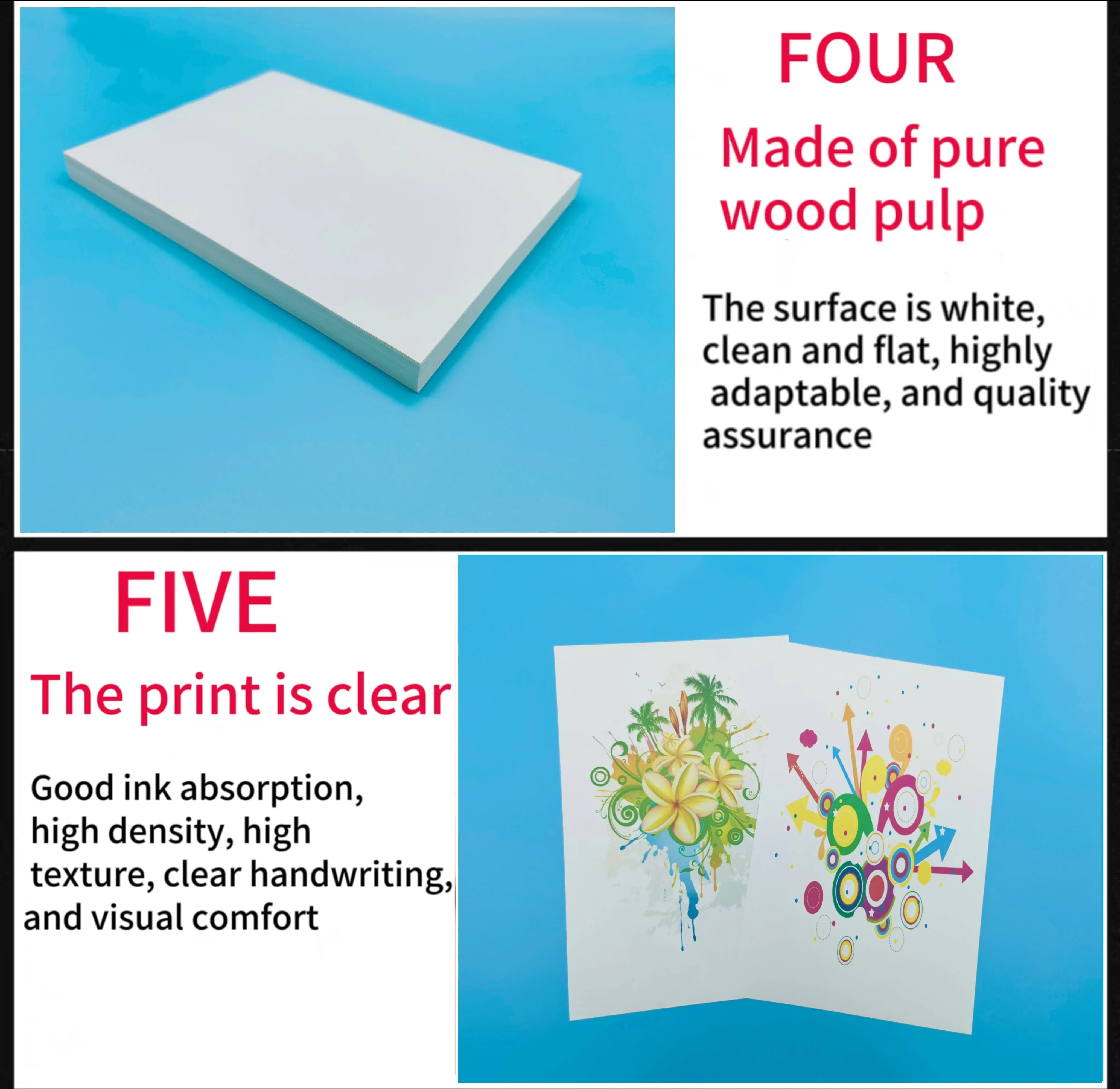 Factory Custom 100 X 1 Sheet A4 White Ultra Gloss Self-Adhesive Sticker ...