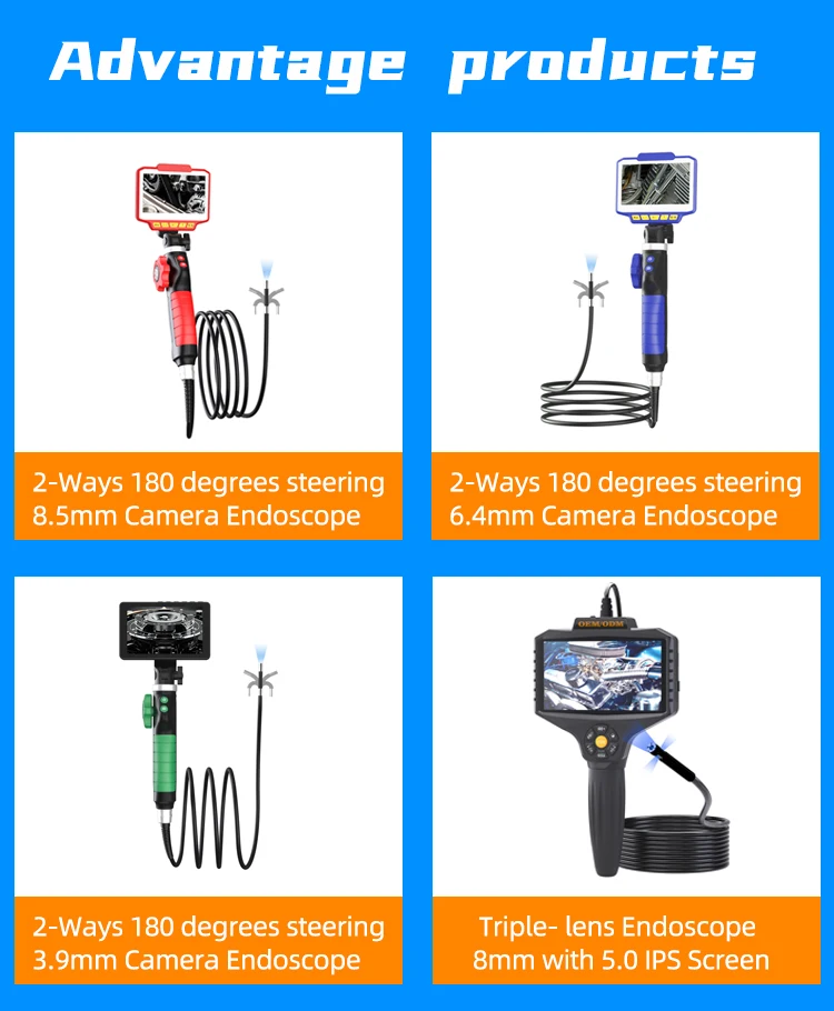 Dearsee 360 Degree Steering Industrial Borescope Pipe Inspection Camera ...