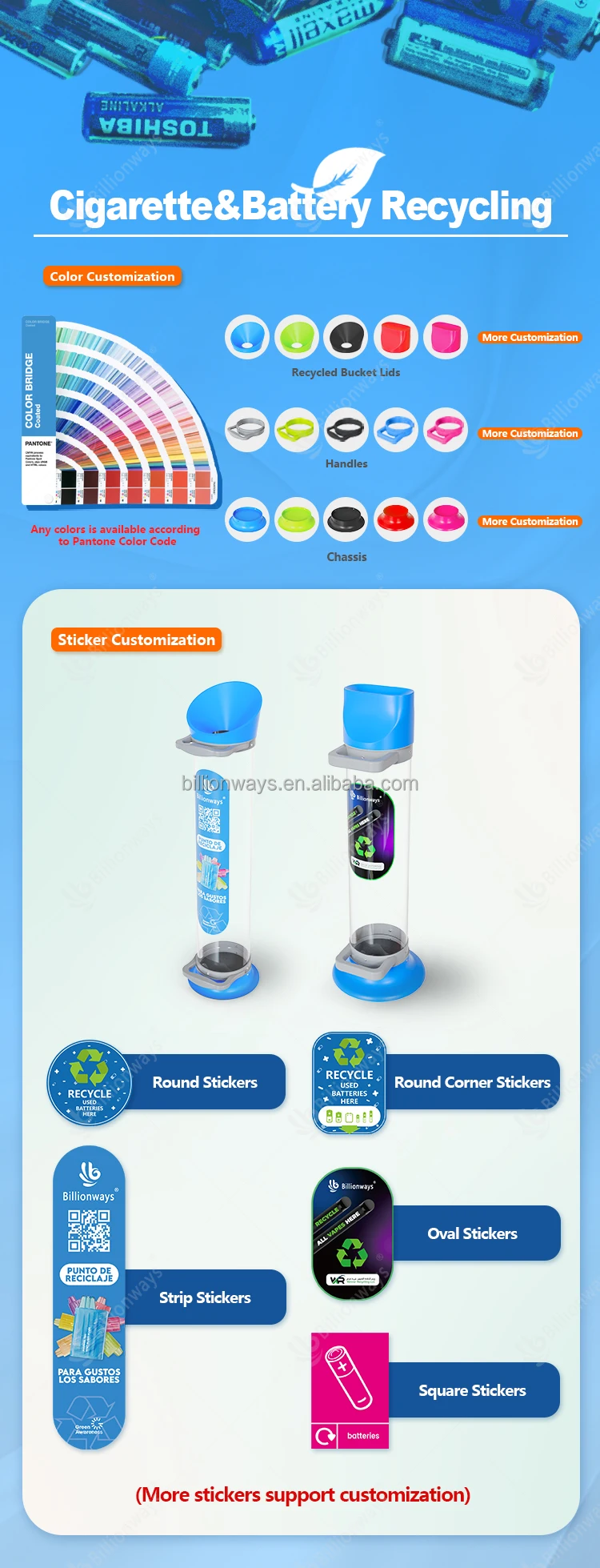 Ready To Ship Clear Tube Battery Recycling Bin 20 Liter Battery ...