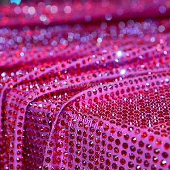 Luxury Heavy Beaded Fabric With Rhinestones Multi Crystal Fabric For ...