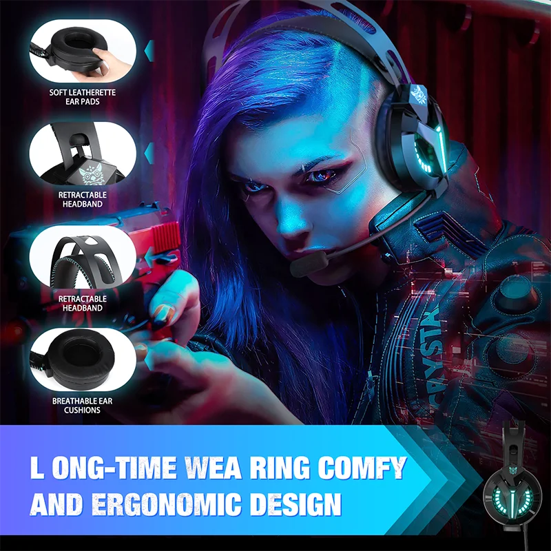 ONIKUMA M180 PRO Gaming Headset: Noise Cancelling, 7.1 Channel ...