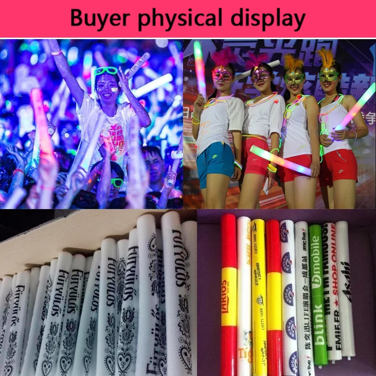 Custom Led Glow Foam Stick Cheap Led Baton Stick Foam Night Run Use ...