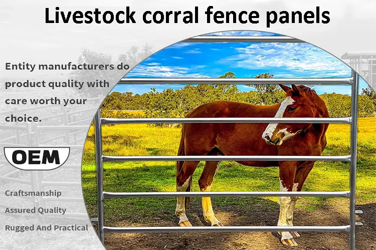 Galvanized Metal Sheep Yard Fence 6 Bar Oval Pipes Livestock Fence ...