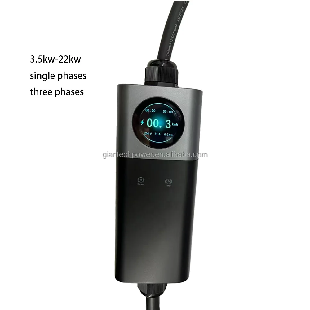 Mobile Ev Charger Metal Enclosure 7kw 11kw 22kw Portable Home Charger ...