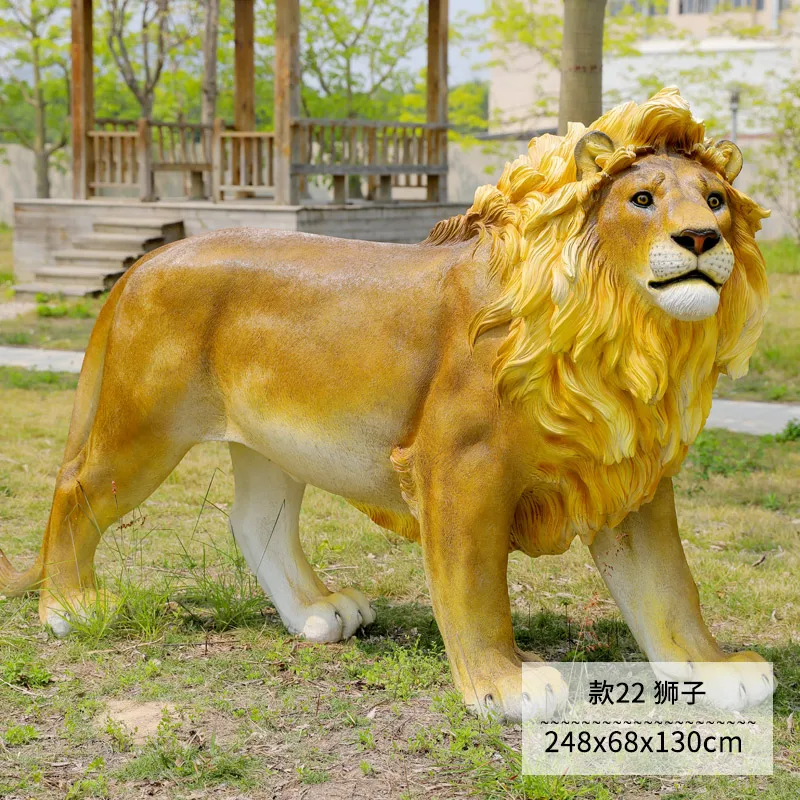 Custom Life Size Lion Statue - Resin Sculpture for Gardens
