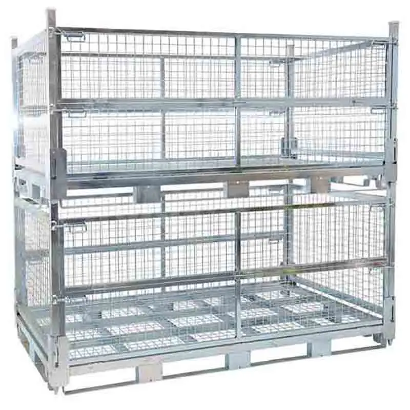 Heavy Duty Collapsible and Stackable Storage Pallet Cage| Alibaba.com