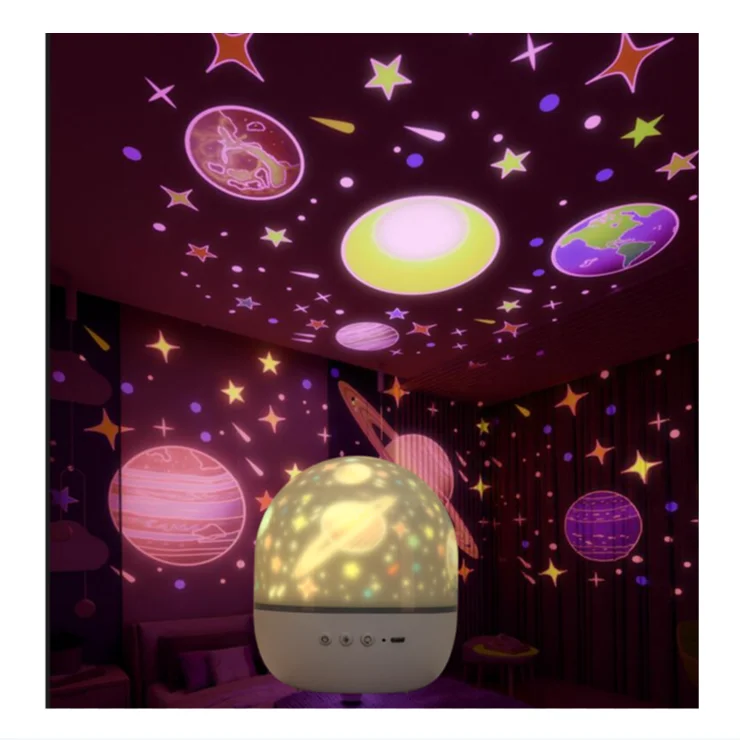 Modern RGB Battery Moon Star Projector Night Light 3D Led Night Lights ...