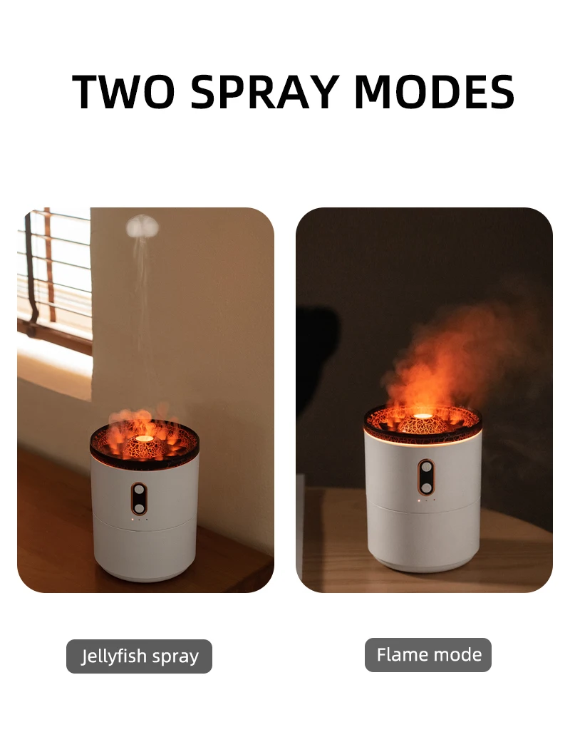 IMYCOO Portable Fire Jellyfish Volcano Humidifier - 450ml