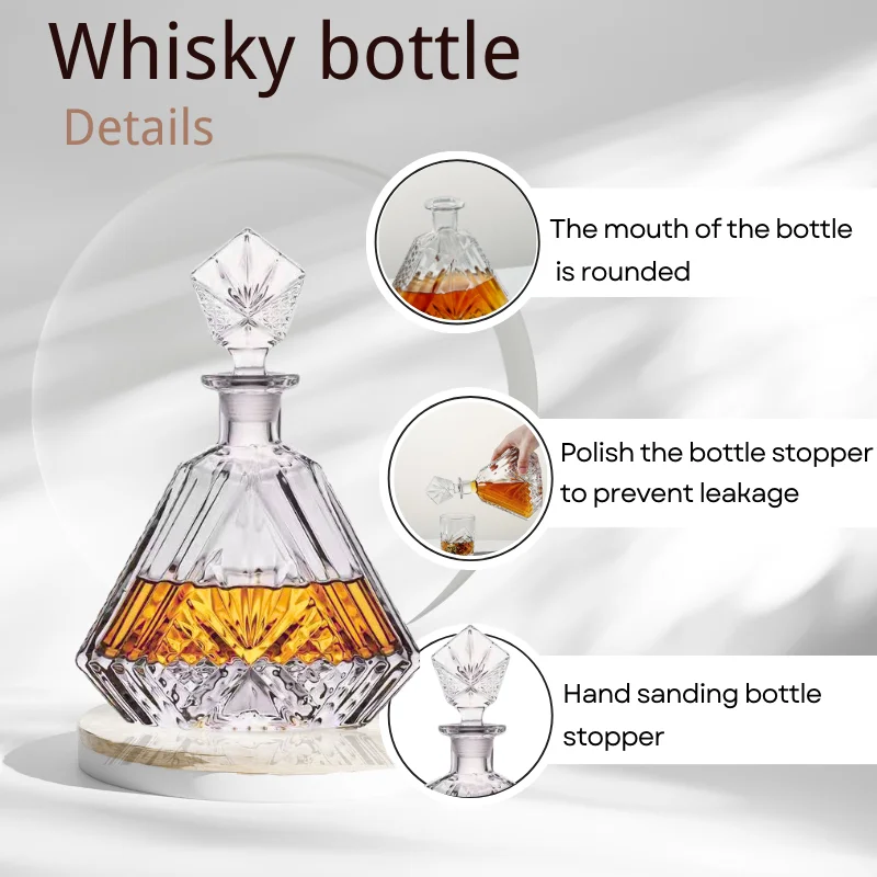 Xipan Elegant Luxury Retro Whiskey Bottle Decanter Wine Glass Gift Box ...