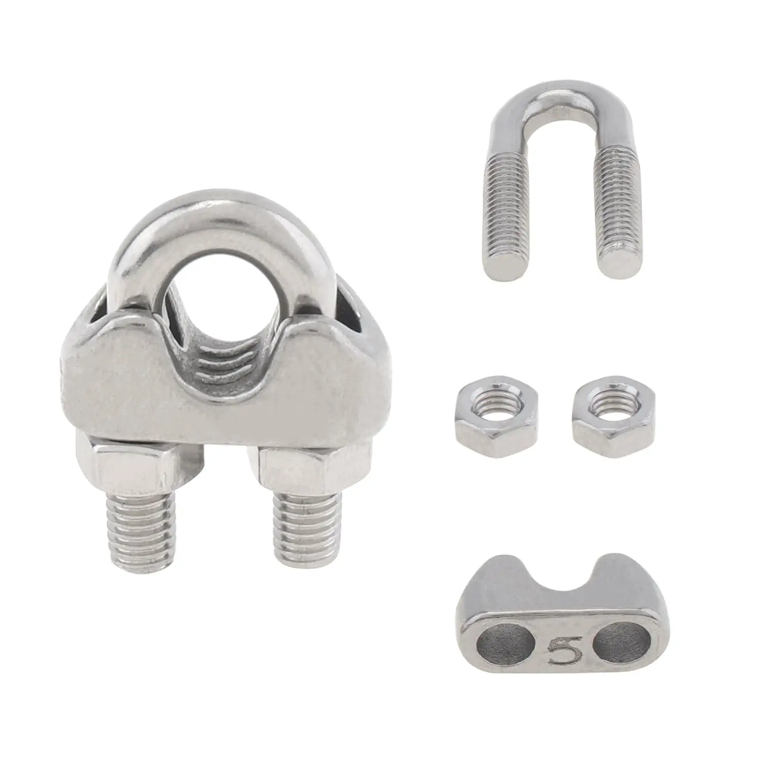 Din741 3/16" Cable Clamps 304 Stainless Steel Wire Rope Cable Clip ...