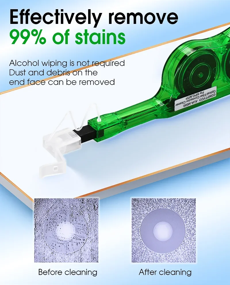 Aua-m600 Optical Fiber Connector Cleaner For Mpo Mtp With 600 Times Fiber Optic Cleaning Tool ...
