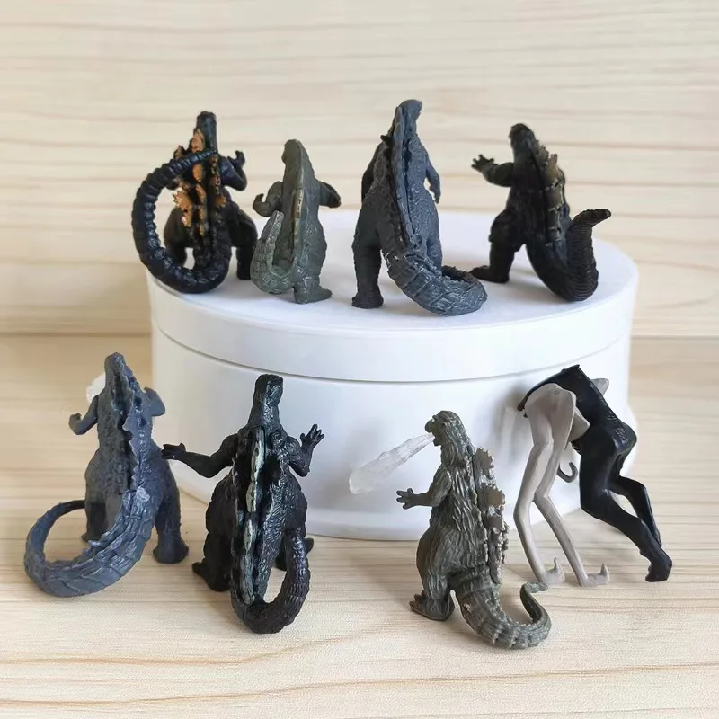 10-piece Mini Godzilla Action Figure Set With Movable Joints And Cake ...