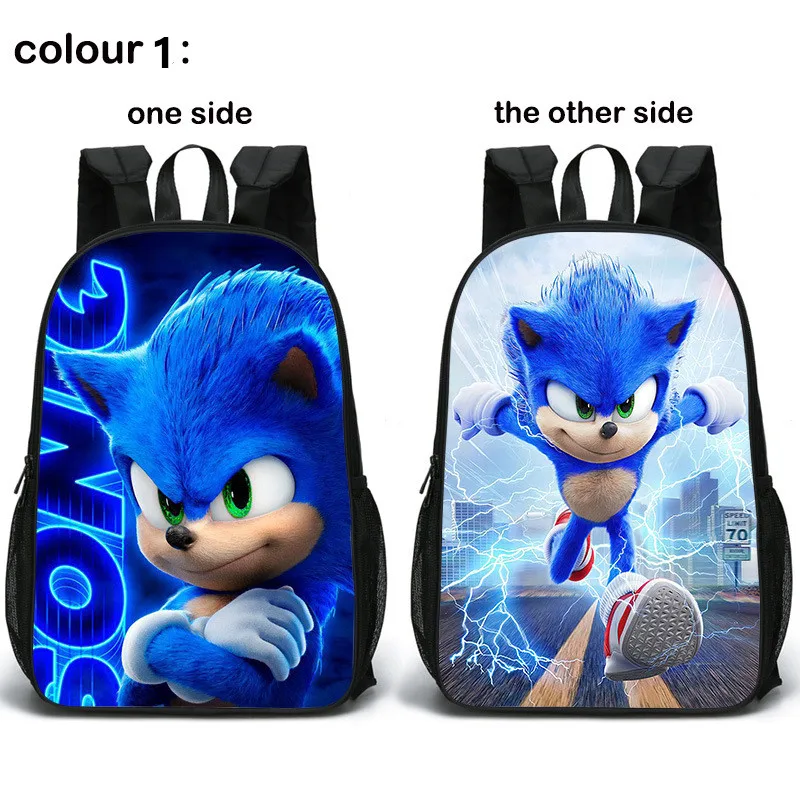 Customized Anime Cartoon Double-sided Sonic Shoulder School Bags The ...
