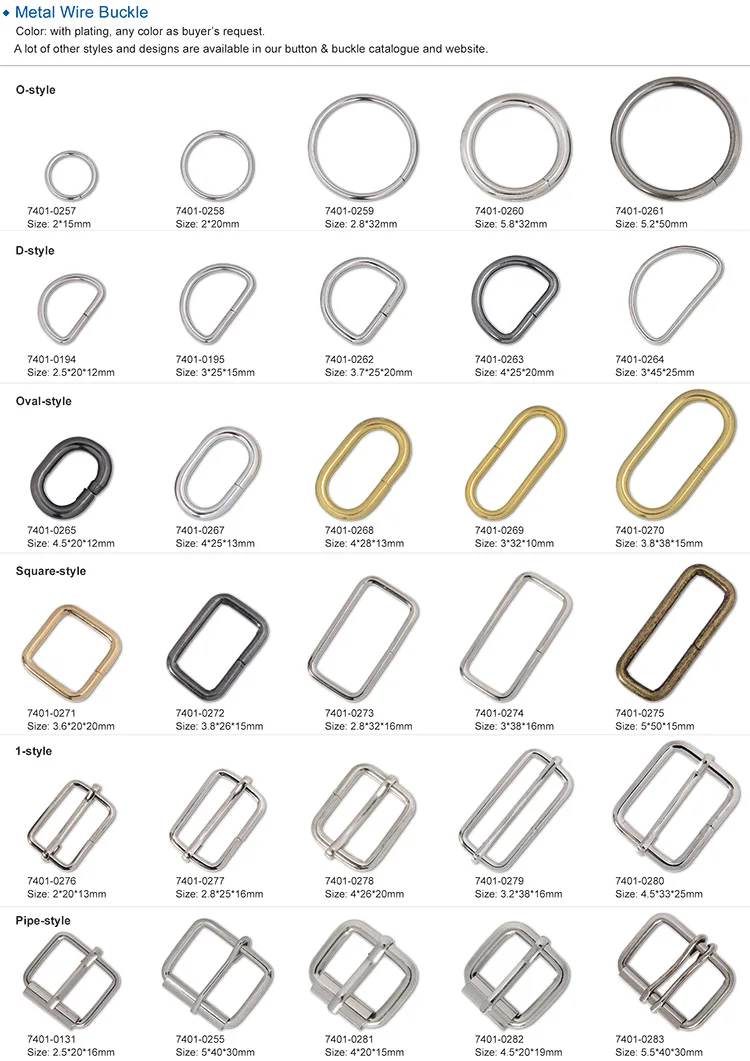 Metal Wire Buckle - Adjustable Strap with Rectangular Loops