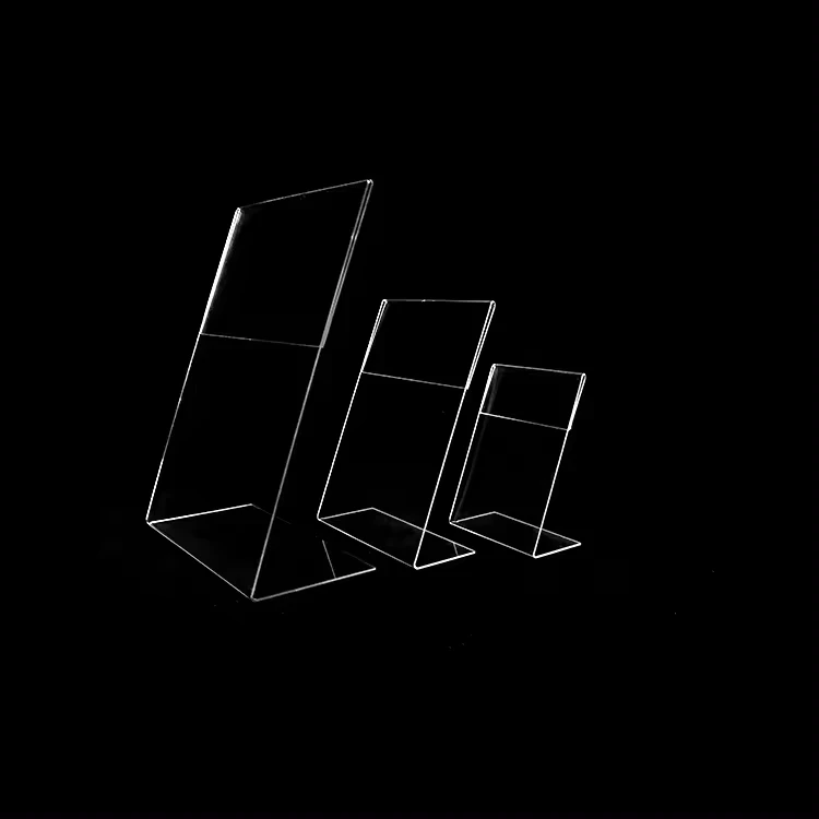 L Shape Slanted Custom A4 Desktop Label Restaurant Menu Tabletop Clear ...