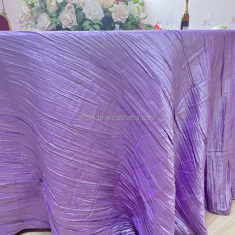 Luxury Fancy Tablecloths Crinkle Crushed Taffeta 120 Round Table Cloth ...