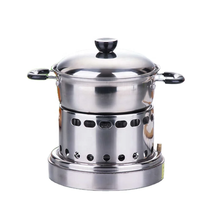 Stainless Steel Hotpot Set Single Person Small Hotpot Alcohol Stove ...