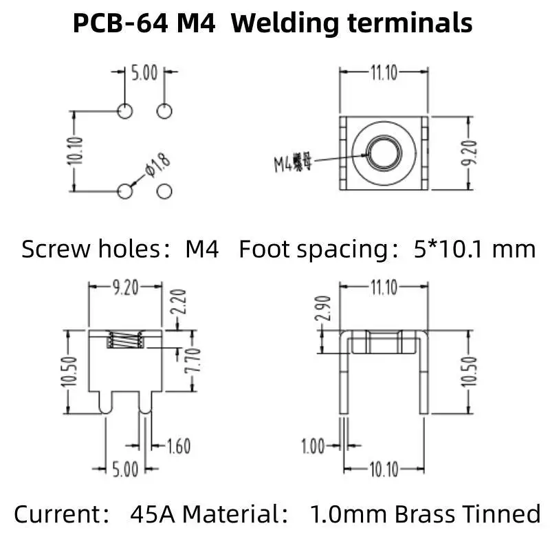 PCB 64M4 Welding Terminal Controller Board - Tapping Seat Screw Type