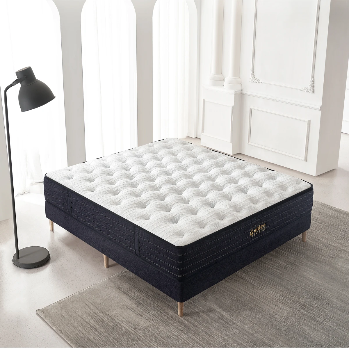 Hypo-allergenic high resilience queen pocket coil spring bed mattress ...