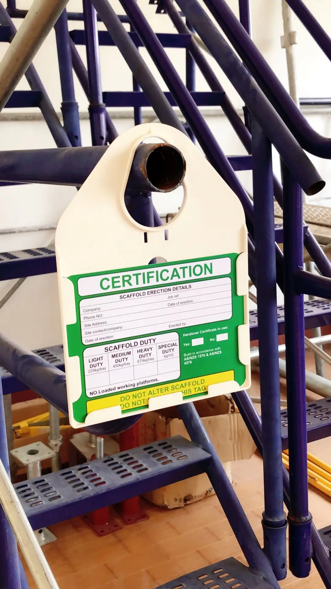 Linyi Queen Printable Safety Scaffolding Tag - OSHA合规
